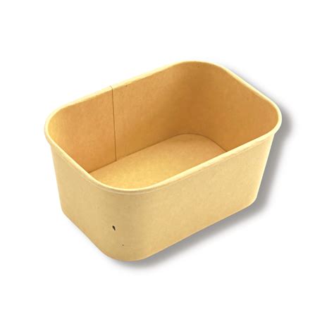Jh R 1000b 32oz Rectangular Kraft Paper Container Base Only 300 Pcs Hd Bio Packaging