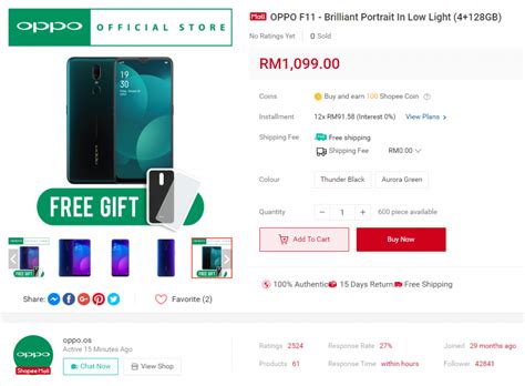 Oppo F Bukan Pro Mula Dijual Eksklusif Di Shopee Soyacincau Com