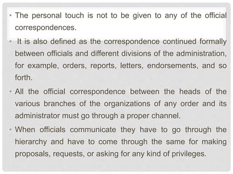 Official Correspondence Format Of All Correspondence Pptx