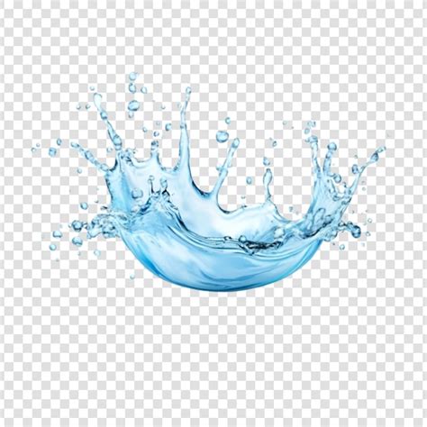 놀라운 파란 물 스플래시 액체 흐르는 역동적인 움직임 Ai 생성 Psd