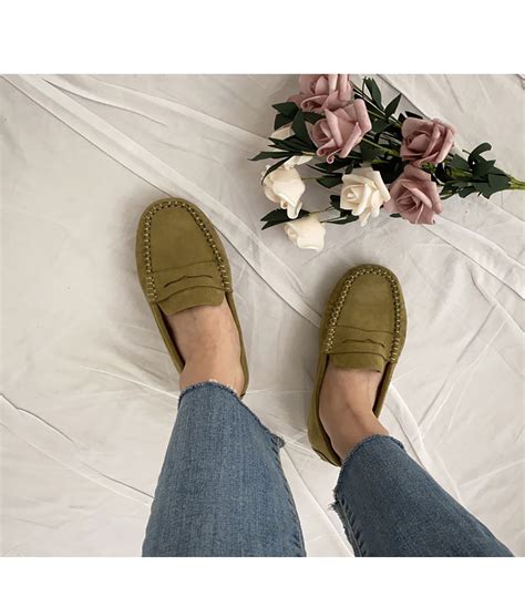 원숭이꽃신 여성 스웨이드로퍼 발볼넓은 세무 둥근코 통굽 발편한 로퍼