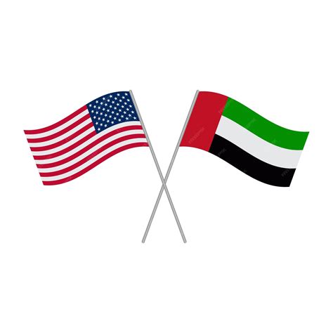 Premium Vector American And United Arab Emirates Flags Isolated On
