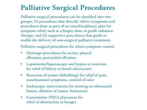 Role Of Surgery In Palliative Care Pptx Cancer Diseases And