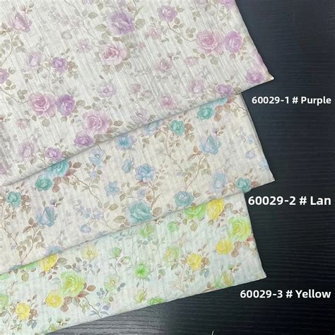 Summer Fresh Floral Print Dress Fabric Double Layered Crepe Digital