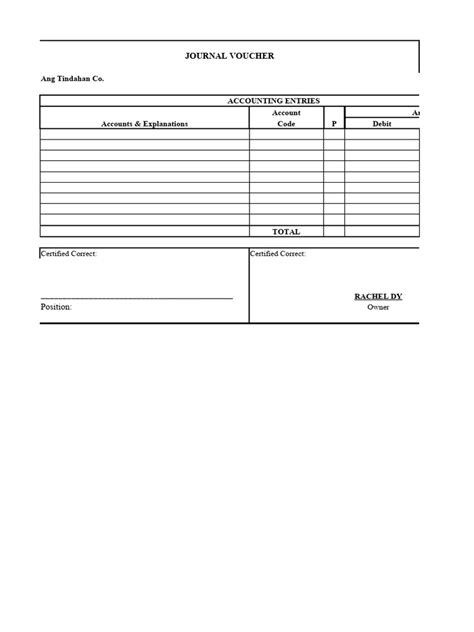 Journal Voucher Pdf
