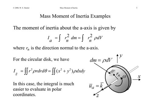 Moment Of Inertia Integral