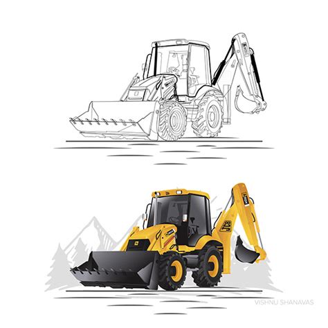 Jcb Vector Drawing On Behance