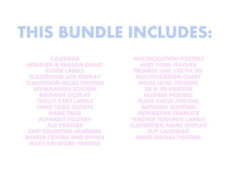 Shades Of Purple Classroom Decor Bundle Pastel Purple Theme Violet By