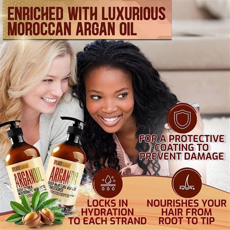 Moroccan Argan Oil Shampoo And Conditioner Set Sulfate Free Care With