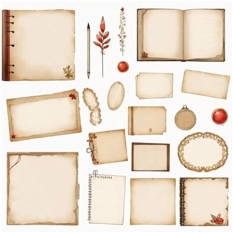 Scrapbook Flat Vector Set White Background Illustration Premium Ai