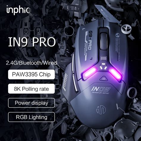 ChuỘt Inphic In9 Pro Multi Modes Đen Paw3395 92g