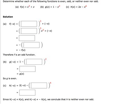 Solved Determine Whether Each Of The Following Functions Is