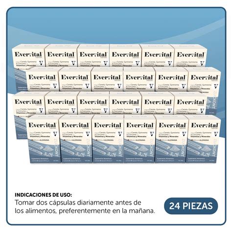 Evervital® Zuckont 90 Cápsulas Charola Con 24 Piezas Bomuca