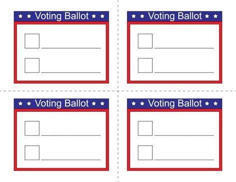 Blank Voting Ballot Template Mock Election Day Paper Printables