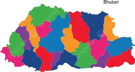 Colorful Bhutan Map Detail Territories Asia Vector Detail Territories Asia Png And Vector