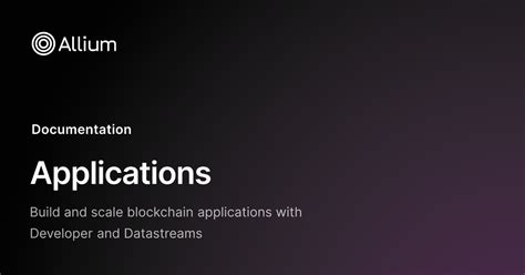 Applications Allium Documentation Hub