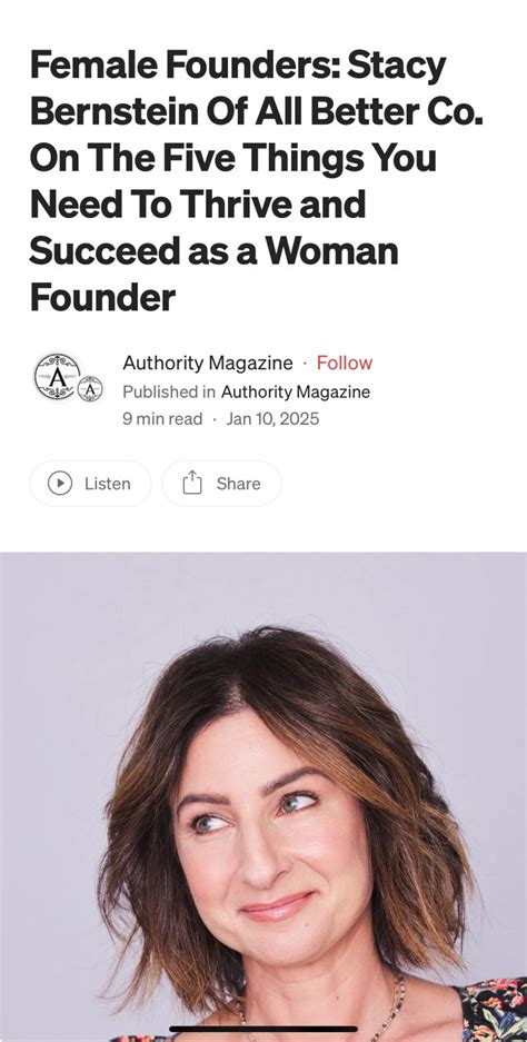 Stacy Bernstein On Linkedin Thank You Authority Magazine For