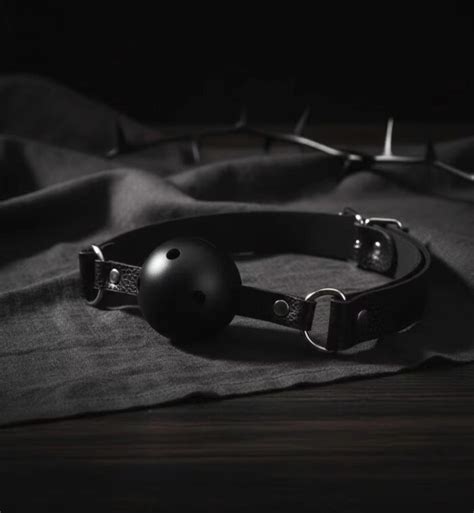 Bdsm Collar And Ball Gag Set Leather Open Mouth Bondage Gear For