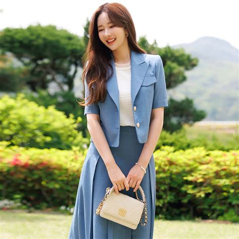 포스티 루이스엔젤 베니르 싱글 세미크롭 테일러드 썸머 반팔 자켓
