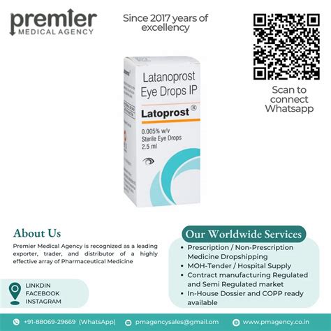 Allopathic Latoprost Drops Latanoprost Ophthalmic Eye Drop Packaging