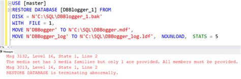 Troubleshoot Sql Server Backup Error Msg 3132 Level 16