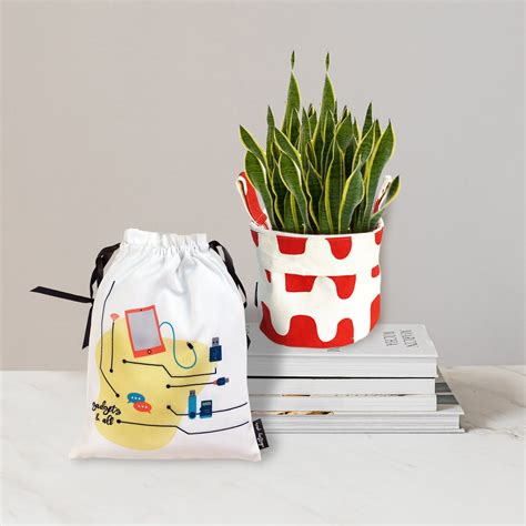 Gadget Bag Cum Canvas Basket Pack Of 2 Whistling Yarns