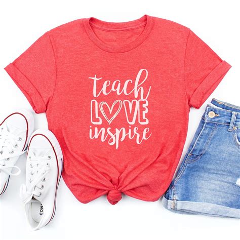 Teach Love Inspire Shirt Teacher T Teacher Shirt Etsy España