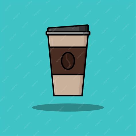 Ilustração Do ícone Do Vetor Dos Desenhos Animados Do Copo De Café