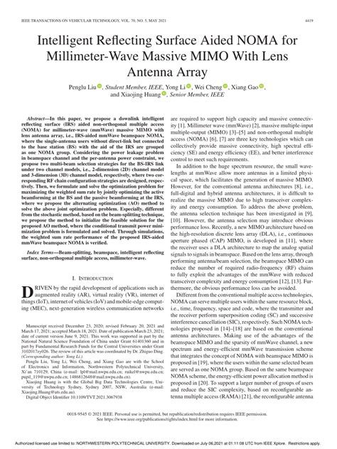 Pdf Intelligent Reflecting Surface Aided Noma For Millimeter Wave