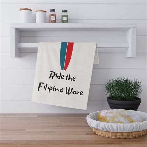 Philippines Flag Surfboard Kitchen Towel Filipino Flag Dish Towel