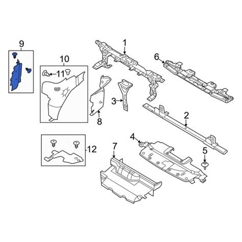 Ford Oe 9l1z8311a Front Left Radiator Support Air Deflector