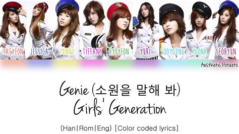 Girls Generation Genie Han Rom Eng [color Coded] Lyrics Youtube