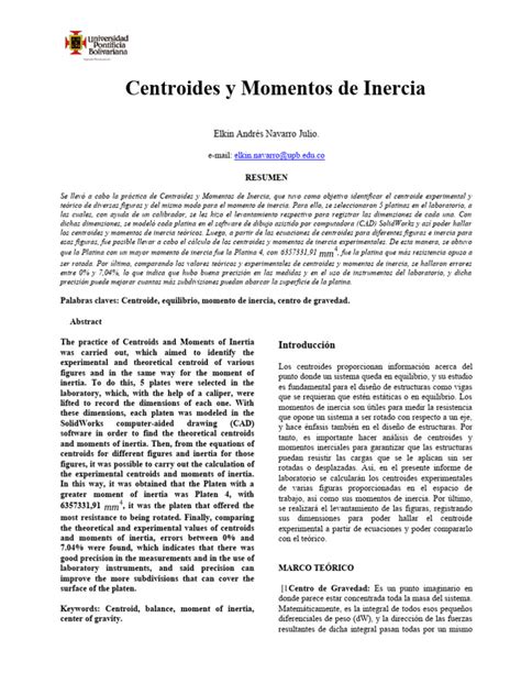 Centroides Pdf Masa Integral