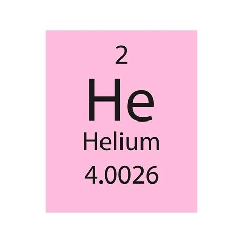 Helium Symbol Chemical Element Of The Periodic Table