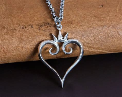 Heart Necklace Kingdom Hearts Silver Pendant Baldur Jewelry