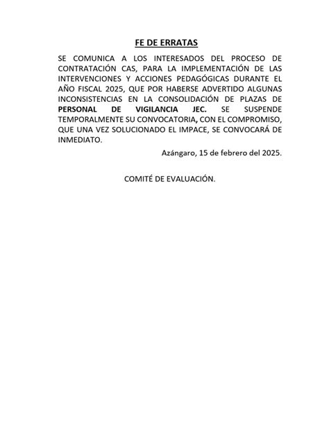 Fe De Erratas Pdf