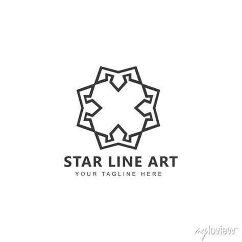 Star Line Art Logo Design Vector Posters For The Wall • Posters