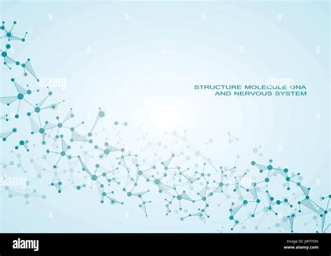 Structure Molecule Dna And Neurons Connected Lines With Dots Genetic And Chemical Compounds