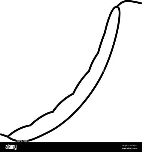 Green Bean Pod Line Icon Vector Illustration Stock Vector Image And Art