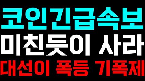 코인속보 미친듯이 사라 대선이 폭등 기폭제 미국대선 트럼프 해리스 코인 코인추천 업비트 빗썸 이더리움 리플 시바이누 도지 솔라나 수이 스택스 알트코인 알트코인추천 코인불장