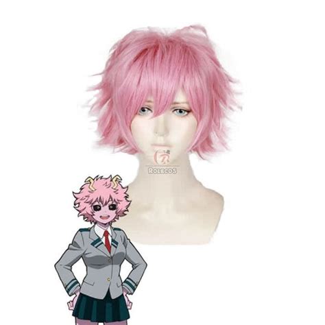 My Hero Academia Mina Ashido Short Pink Cosplay Wigs Cosplay Wigs