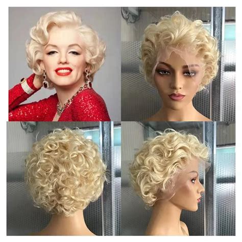 613 Blonde Pixie Wig Short Bob Cut Curly Virgin Brazilian Human Hair Lace Front Wig Buy 613