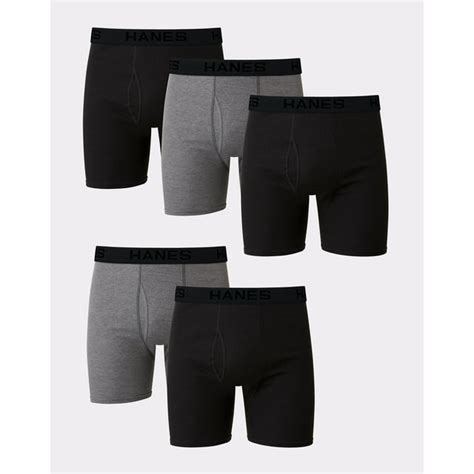 Hanes Ultimate Mens Boxer Briefs Comfort Flex Waistband Black And Gray