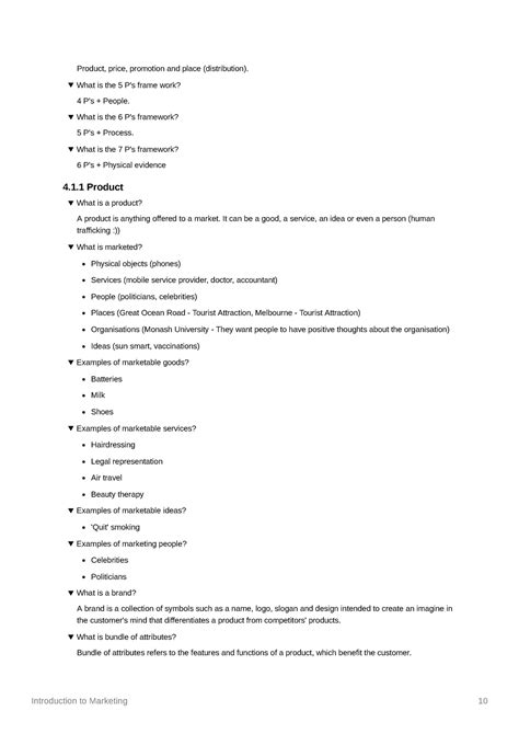 Introduction To Marketing Part Textbook Notes Question Style Product Price Promotion And