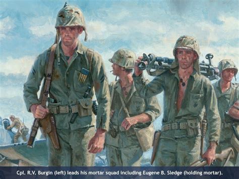 Eugene Sledge With The Old Breed Art Autographed By 1st Marine