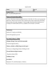 Soap Note Depressiondoc Soap Note Name Date Age Time 0 Sex