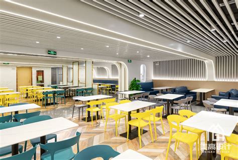金地集团深圳科技园员工餐厅装修实景 餐饮实景 广州美高设计