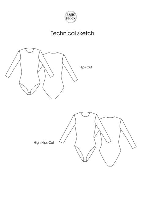 Leotard Sewing Pattern Block 4 Leg Cuts Bodysuit Sizes Etsy Australia