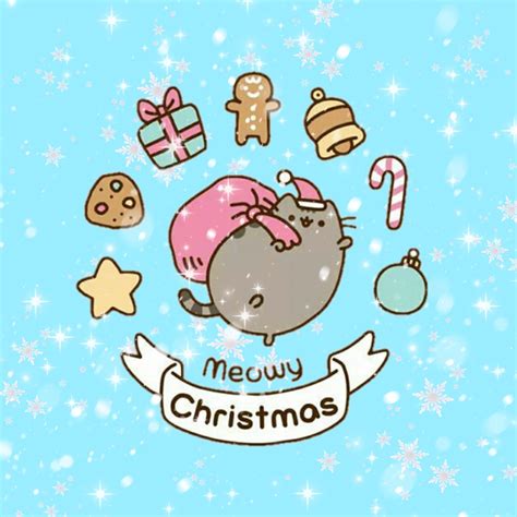 Pusheen Christmas Wallpaper Mofusand Christmas Meowy Christmas