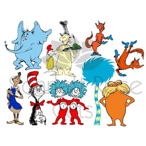 The Cat In The Hat Svg Drseuss Characters Set By Scarlettrosecuts